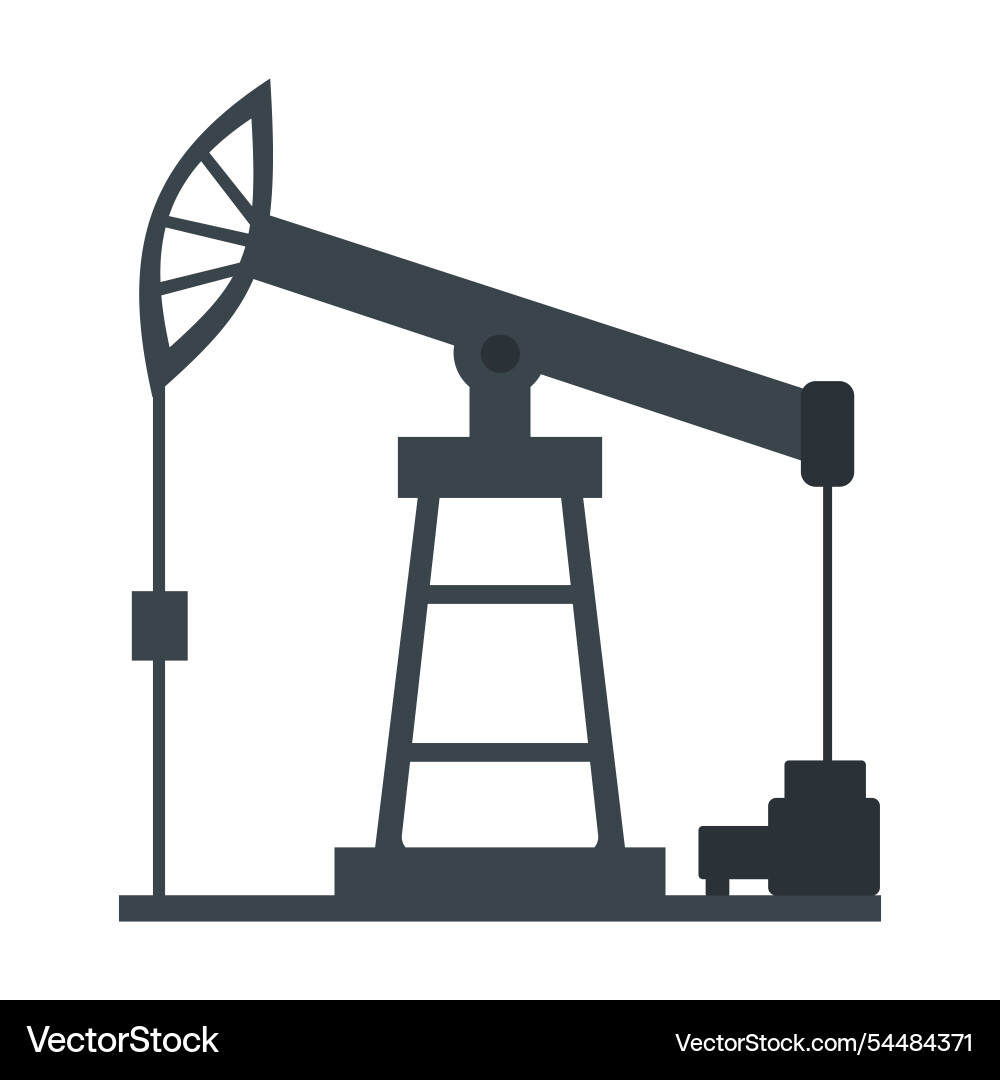 Nodding donkey oil pump extraction in flat Vector Image