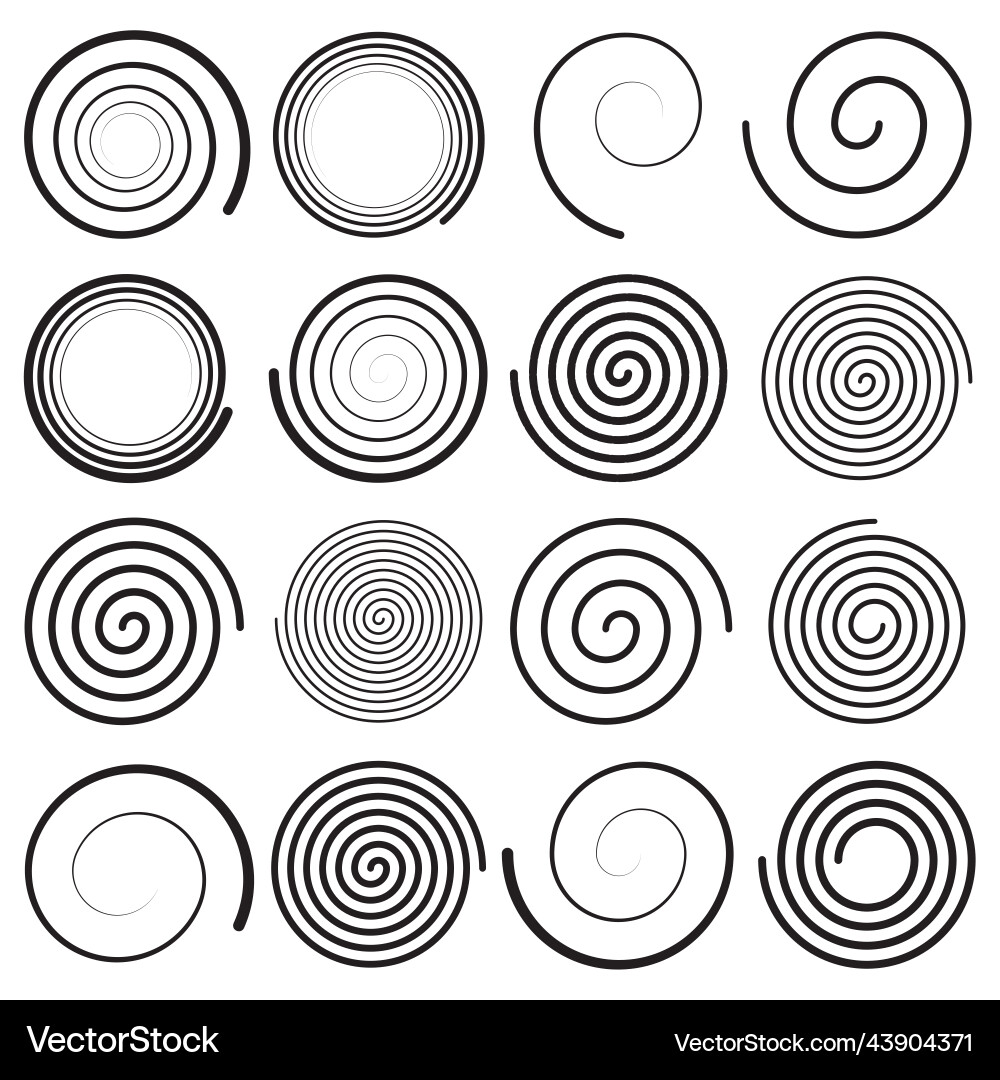 Set of spiral elements Royalty Free Vector Image