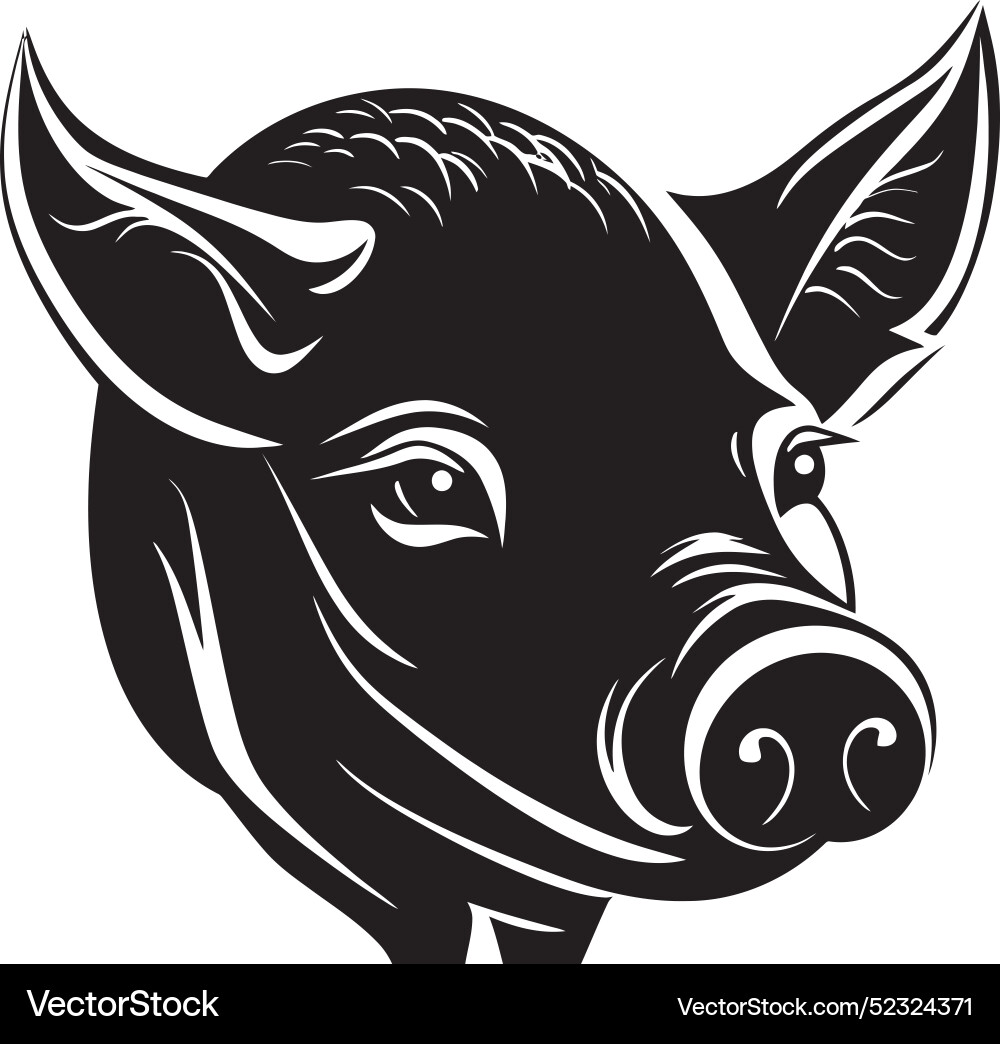 Shadowed snouts black pig essence silhouette Vector Image