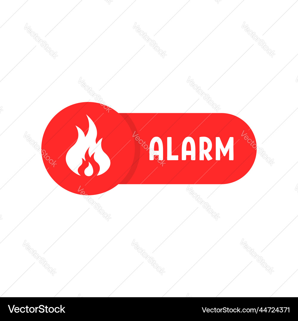 Simple red fire alarm bubble Royalty Free Vector Image