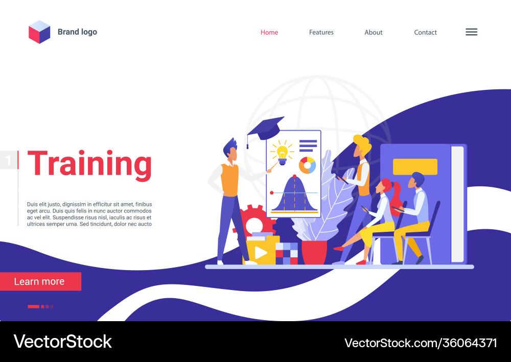 Training business people landing page team Vector Image