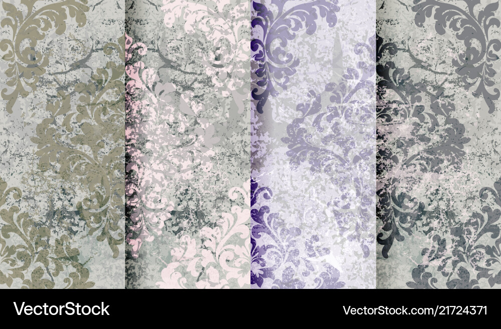 Vintage baroque pattern set beautiful Royalty Free Vector