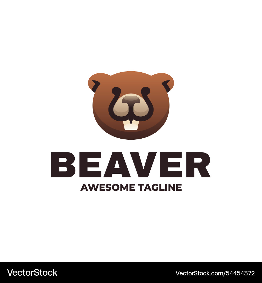 Beaver simple mascot logo Royalty Free Vector Image