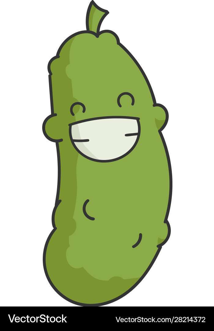 Big smiling dill pickle cartoon Royalty Free Vector Image
