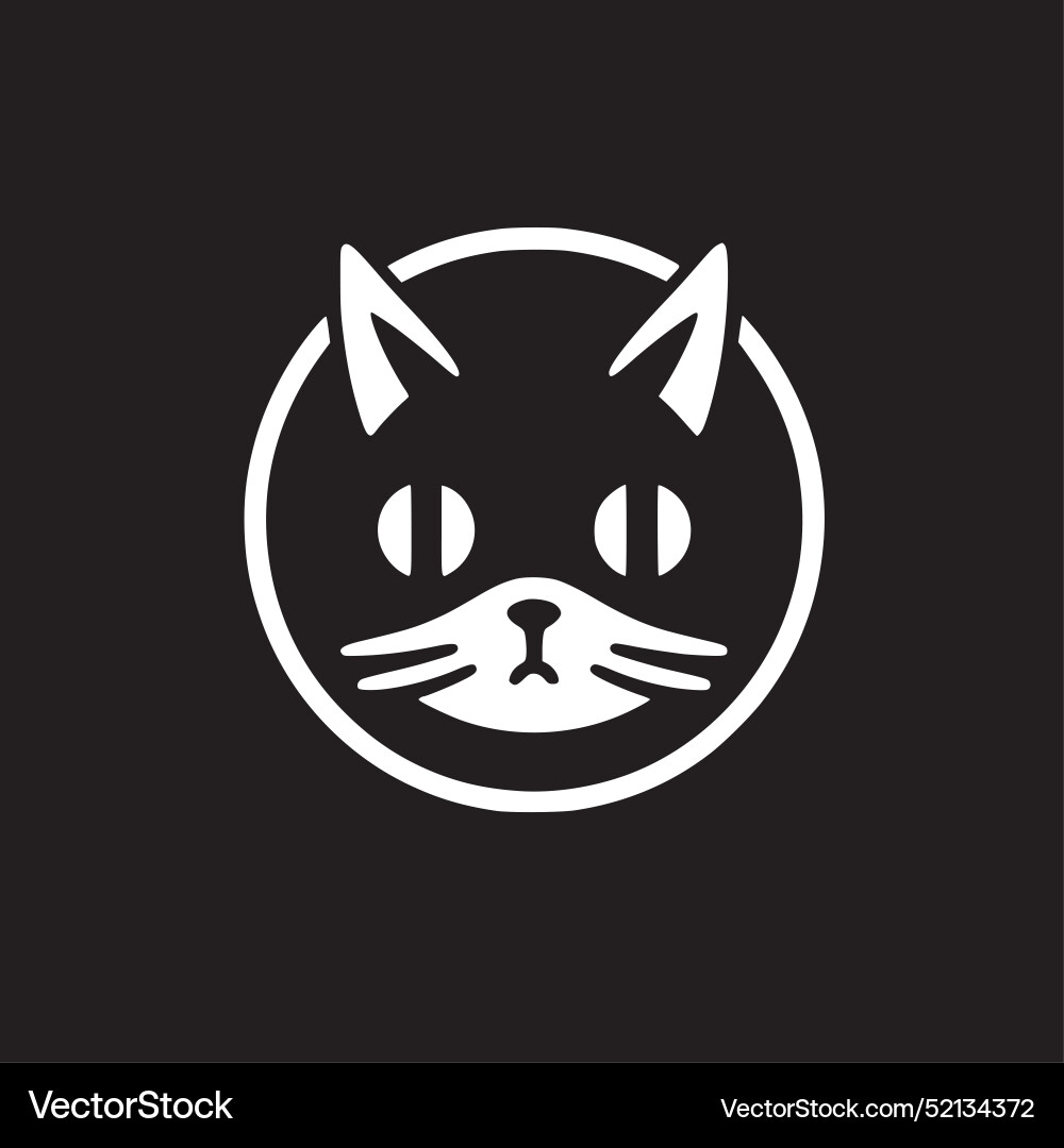 Cat - minimalist and flat logo Royalty Free Vector Image