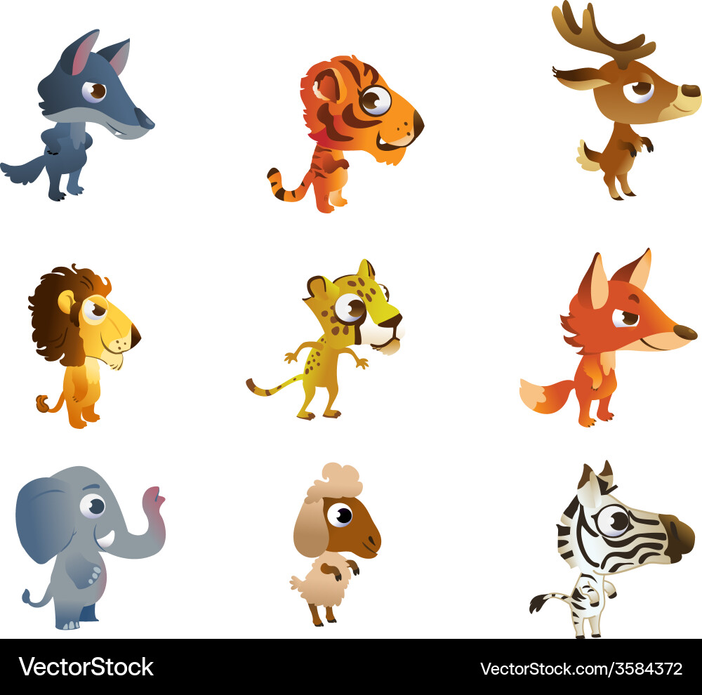 Cute Baby Animals Collection Royalty Free Vector Image