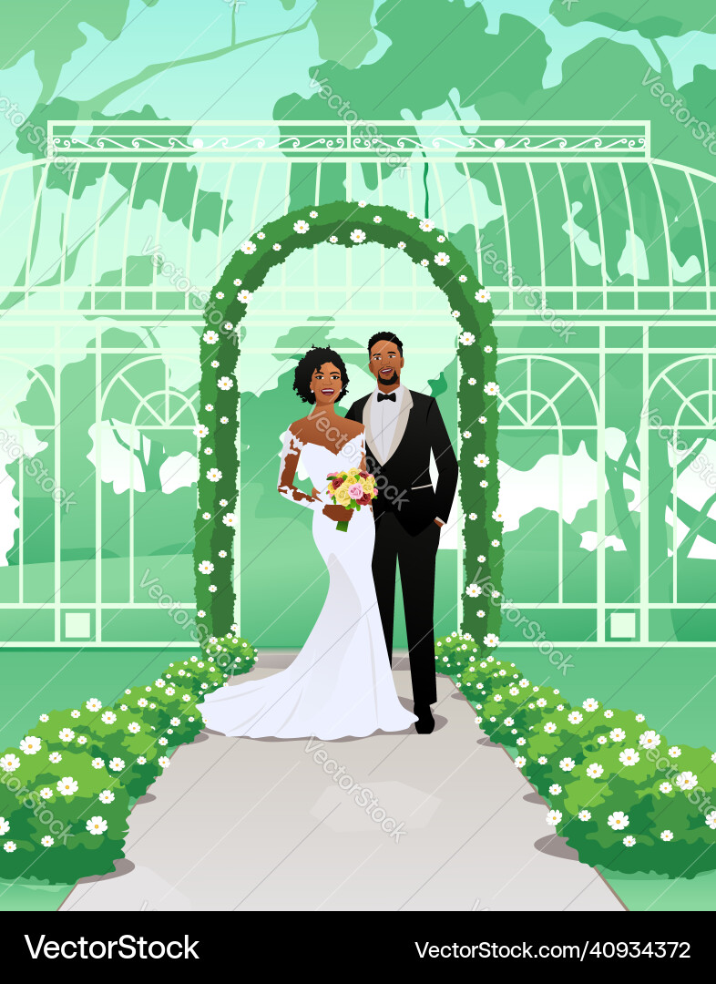 Happy wedding couple Royalty Free Vector Image
