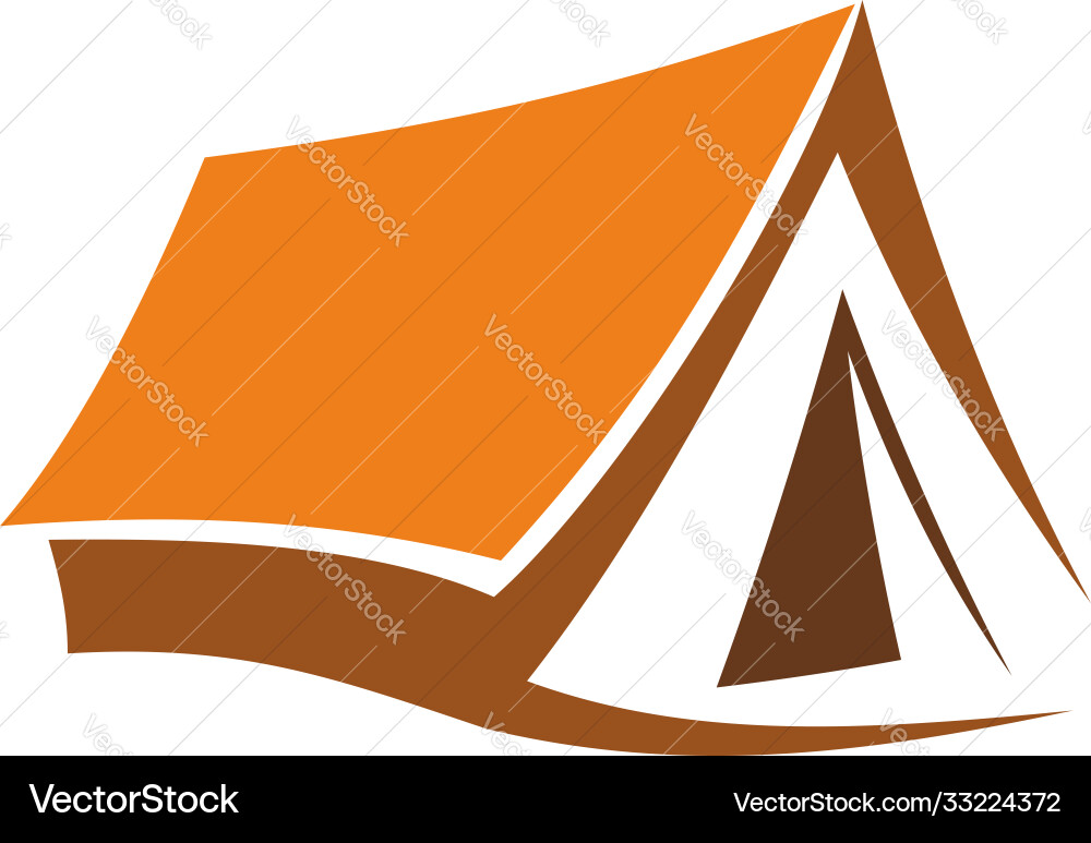 Hiking and camping tent icon Royalty Free Vector Image