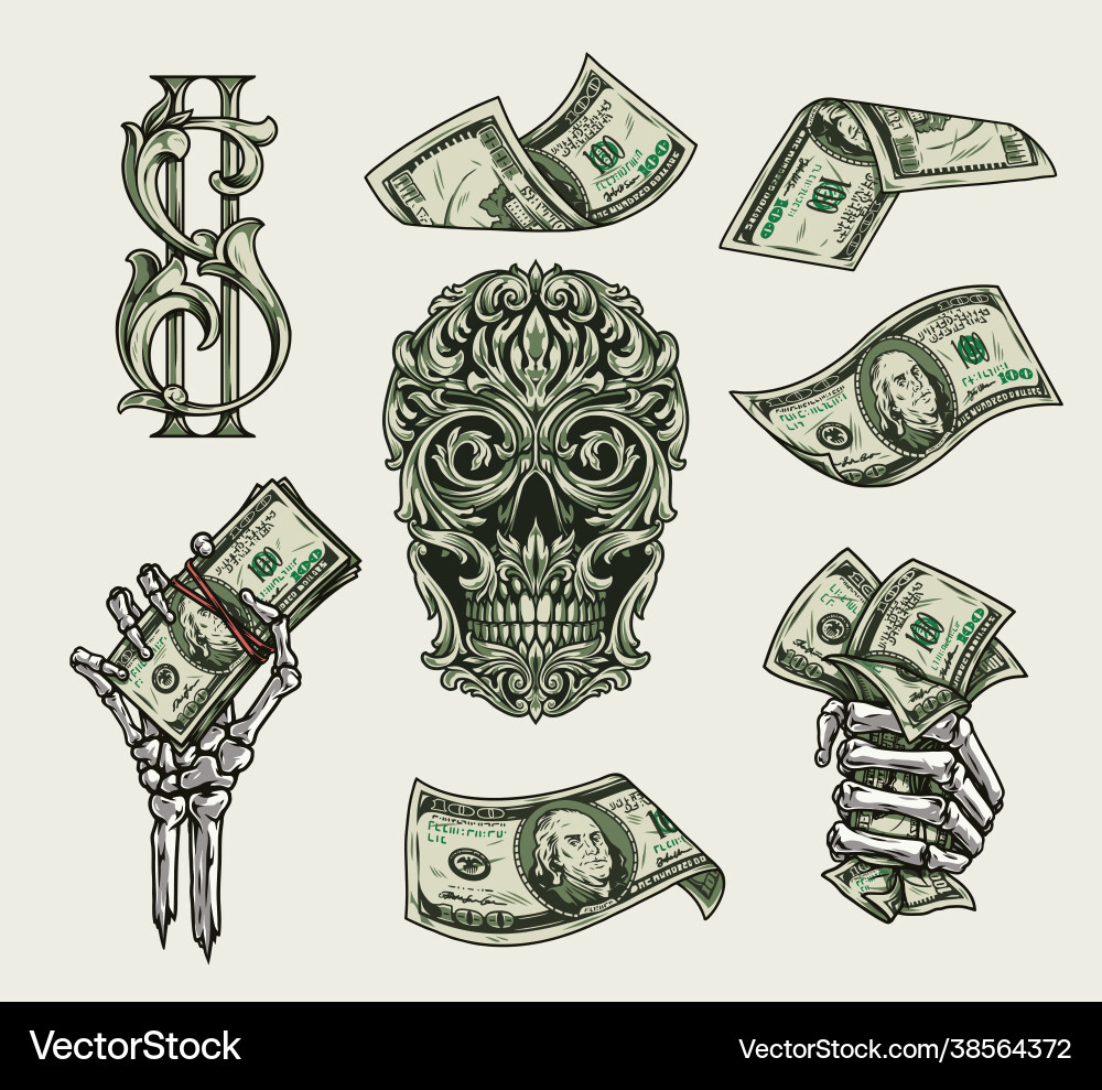 Vintage Money Design Elements Vector Images (over 8,100)