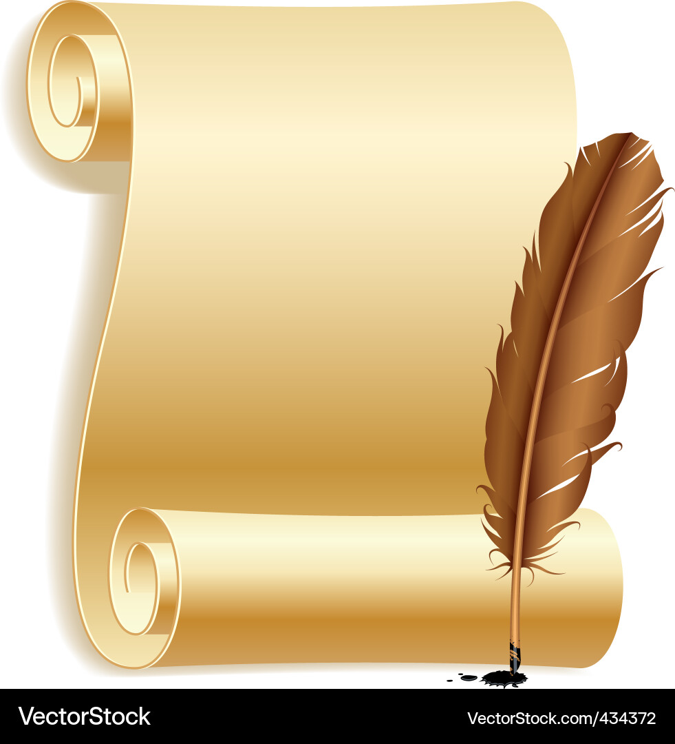 Paper and feather Royalty Free Vector Image - VectorStock