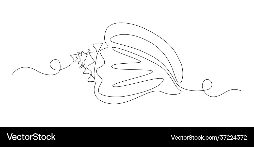Seashell in one continuous line drawing style Vector Image