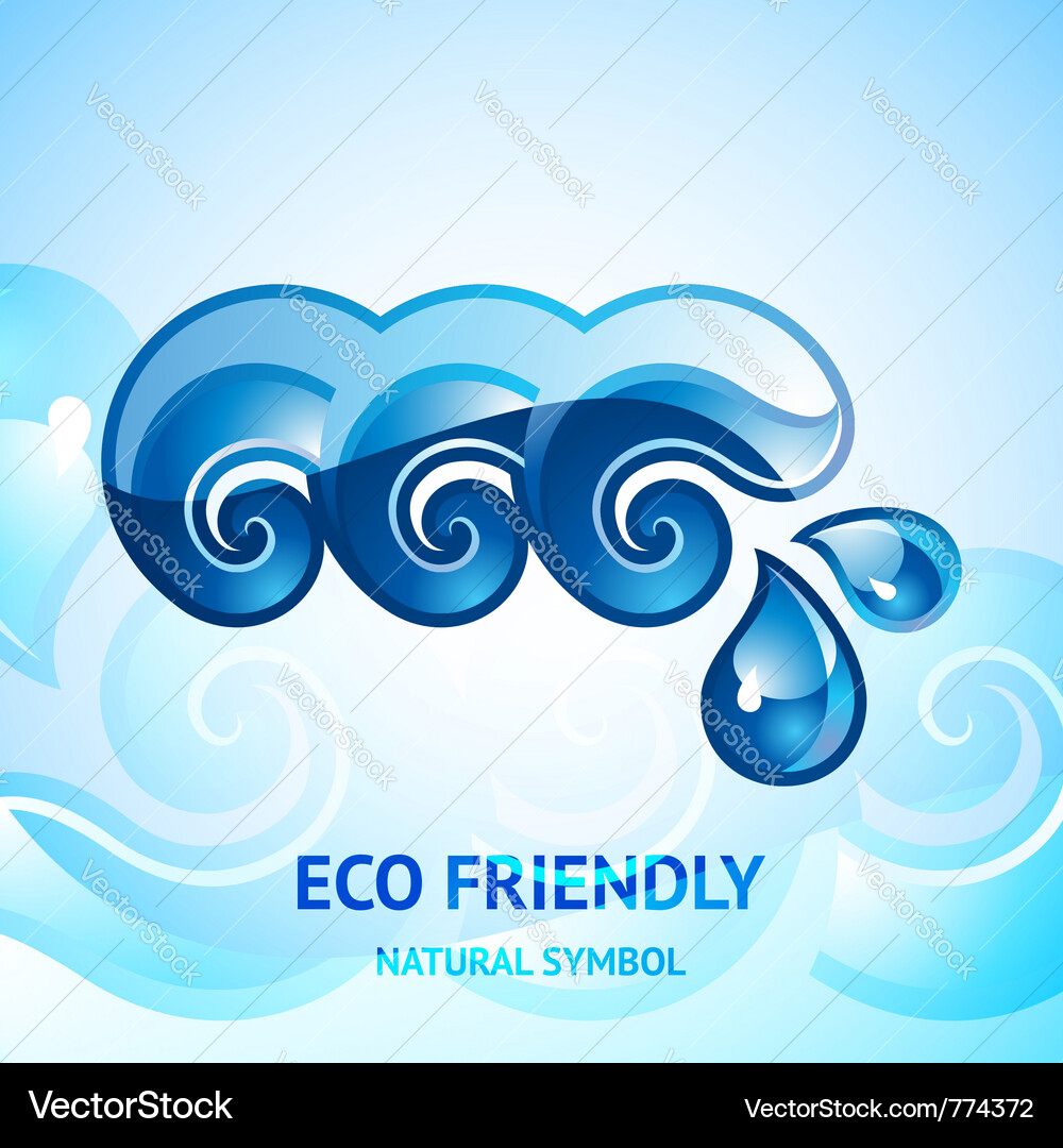 Water natural sign Royalty Free Vector Image - VectorStock