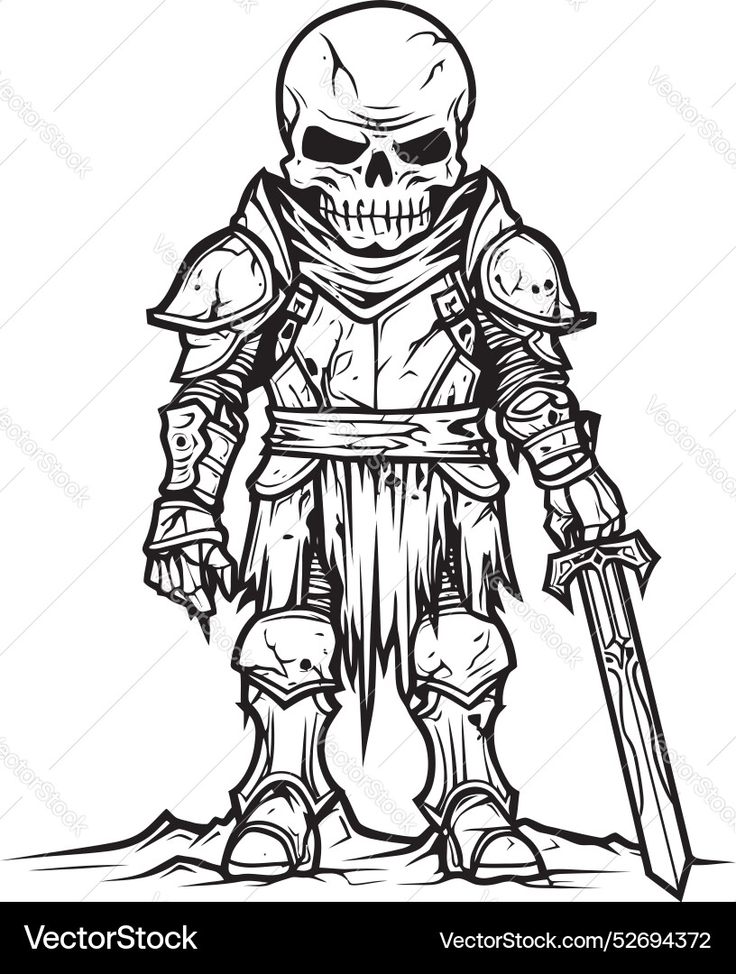 Wraith warrior zombie knight soldier black icon Vector Image