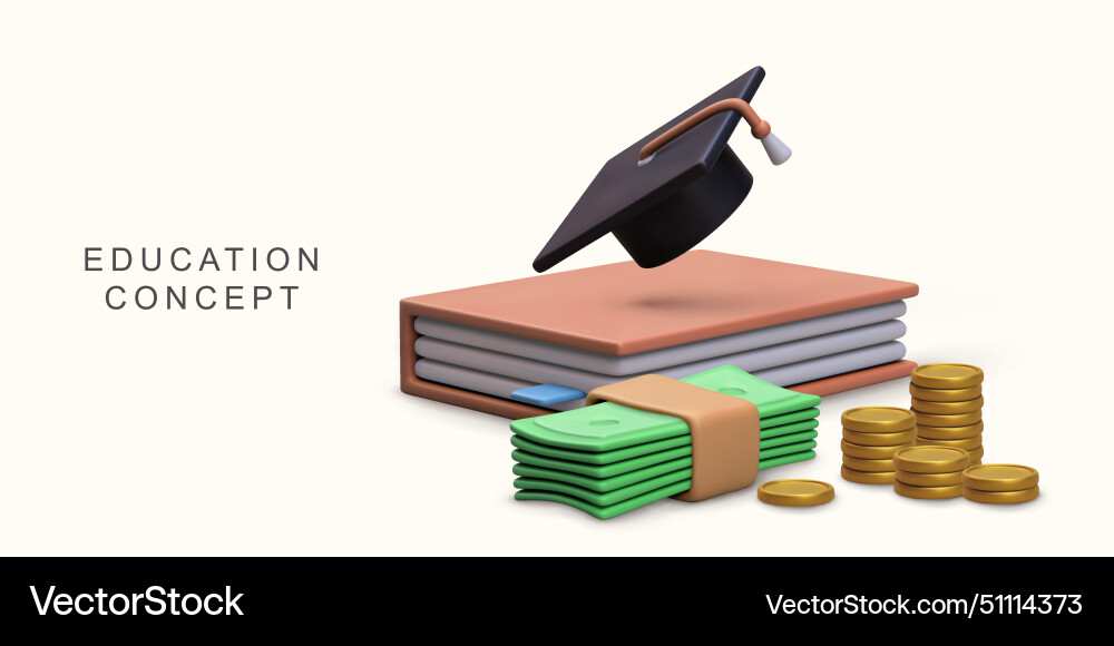 3d realistic financial educational programs Vector Image