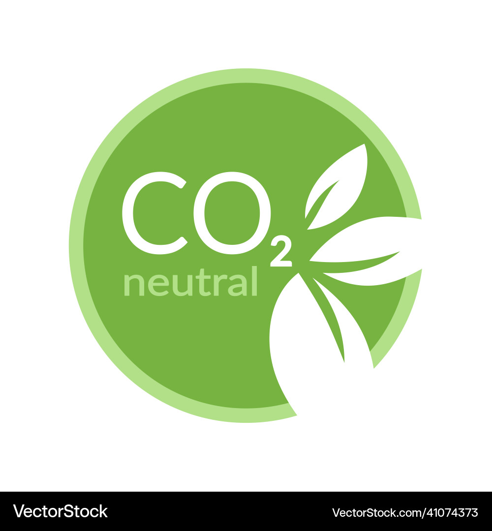 Co2 neutral stamp - carbon emissions free Vector Image