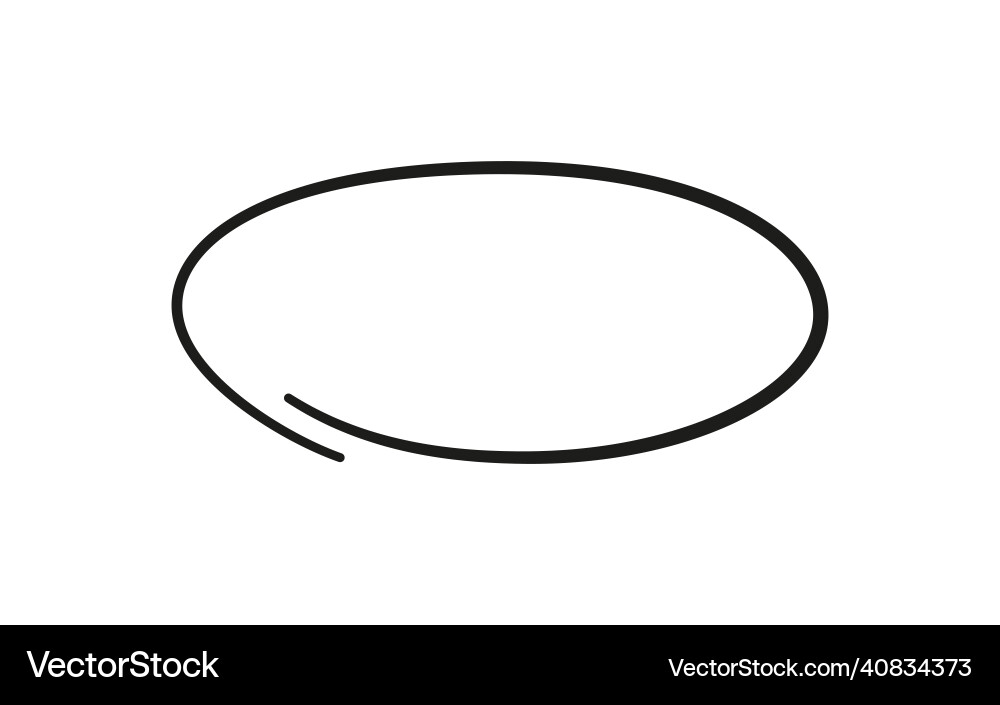 Hand drawn oval highlight circle frame ellipse Vector Image