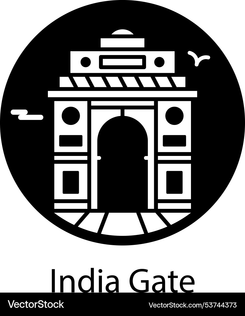 India gate Royalty Free Vector Image - VectorStock