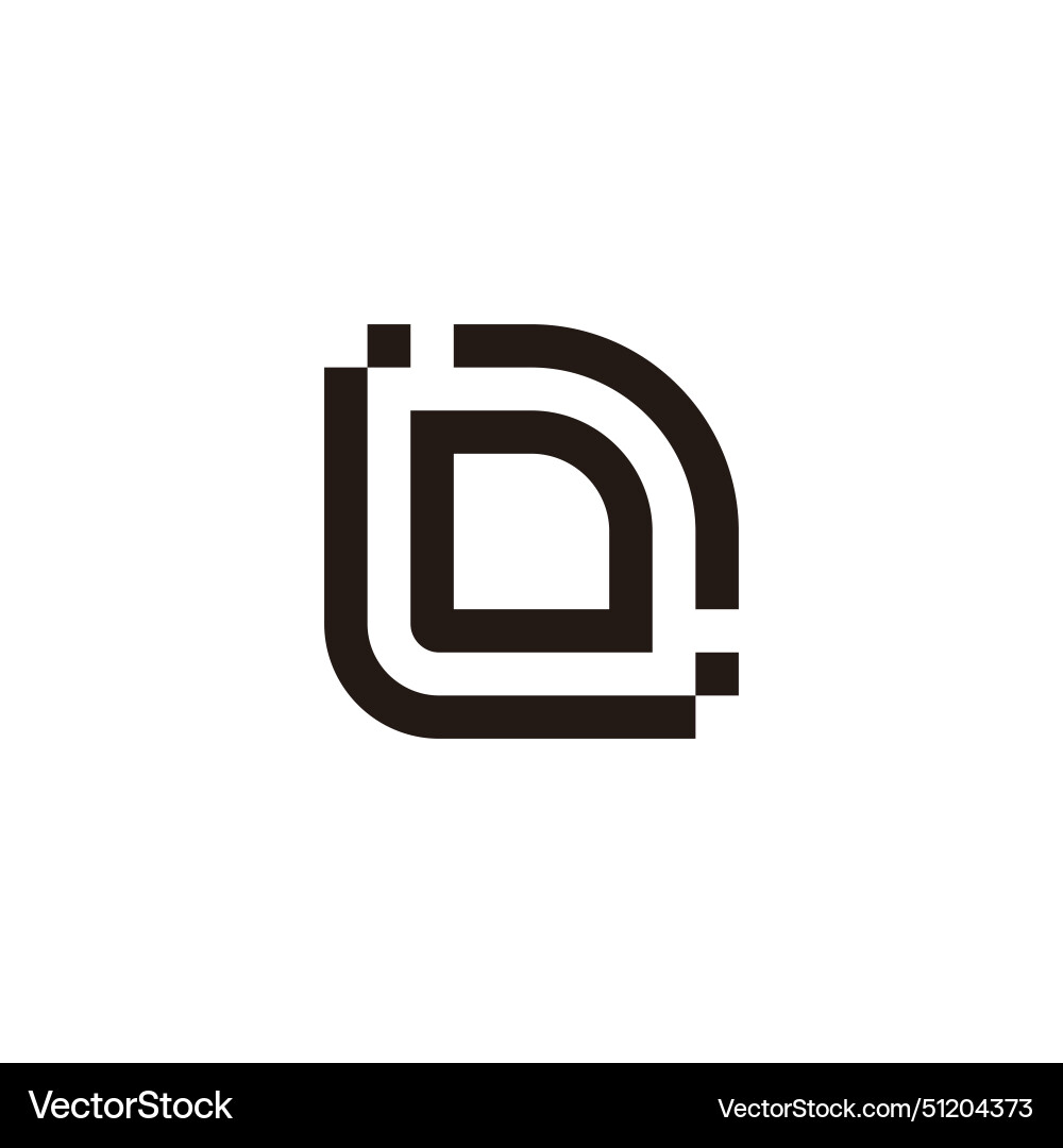 Letter ld simple stripes geometric logo Royalty Free Vector