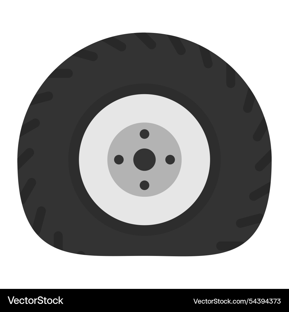 Simple flat tire Royalty Free Vector Image - VectorStock
