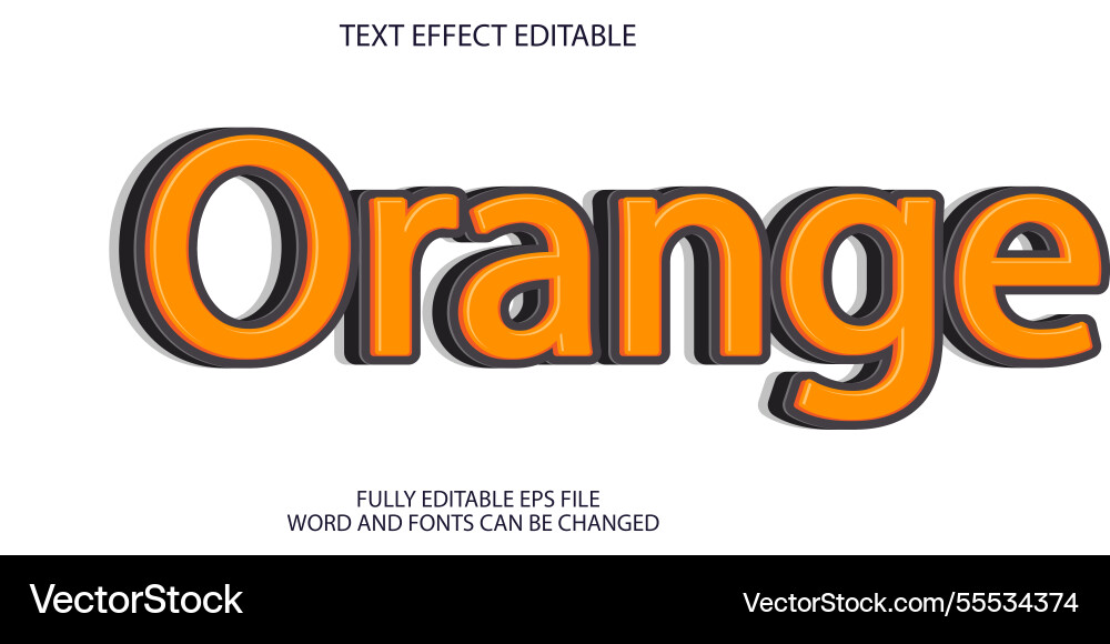 3D Orange Text Effect Royalty Free Vector Image