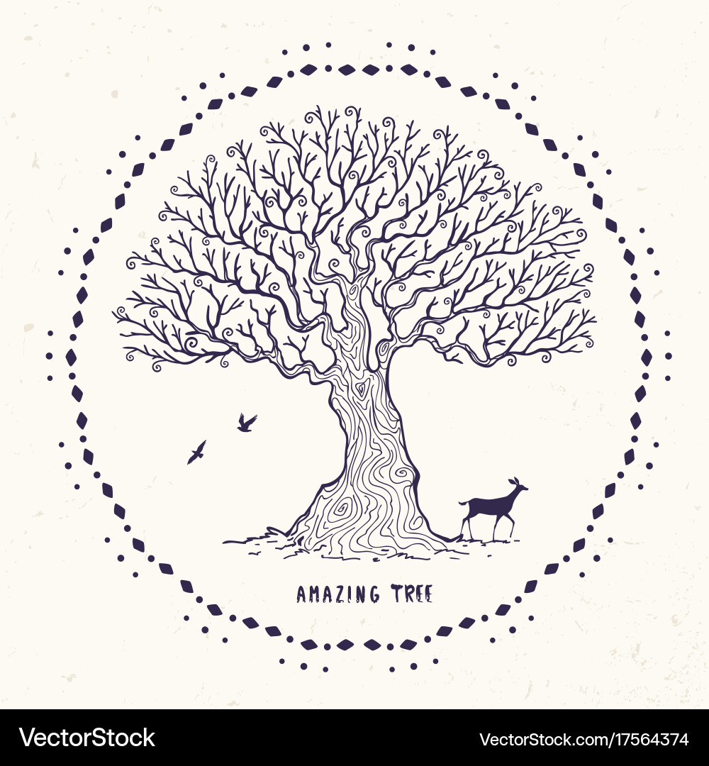 Amazing magic tree Royalty Free Vector Image - VectorStock