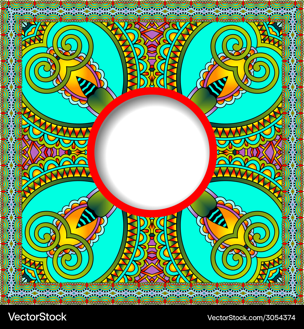 Decorative pattern of ukrainian ethnic carpet Vector Image