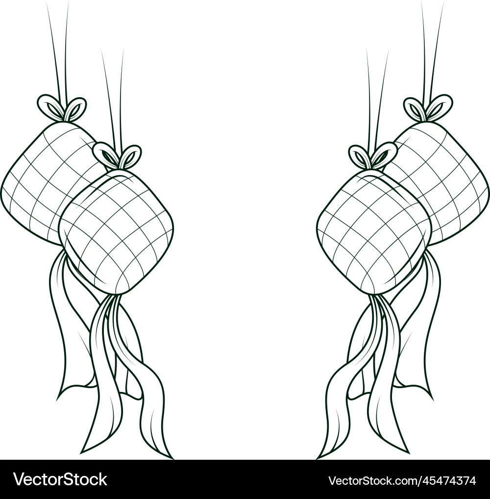 Hand drawn traditional ketupat Royalty Free Vector Image