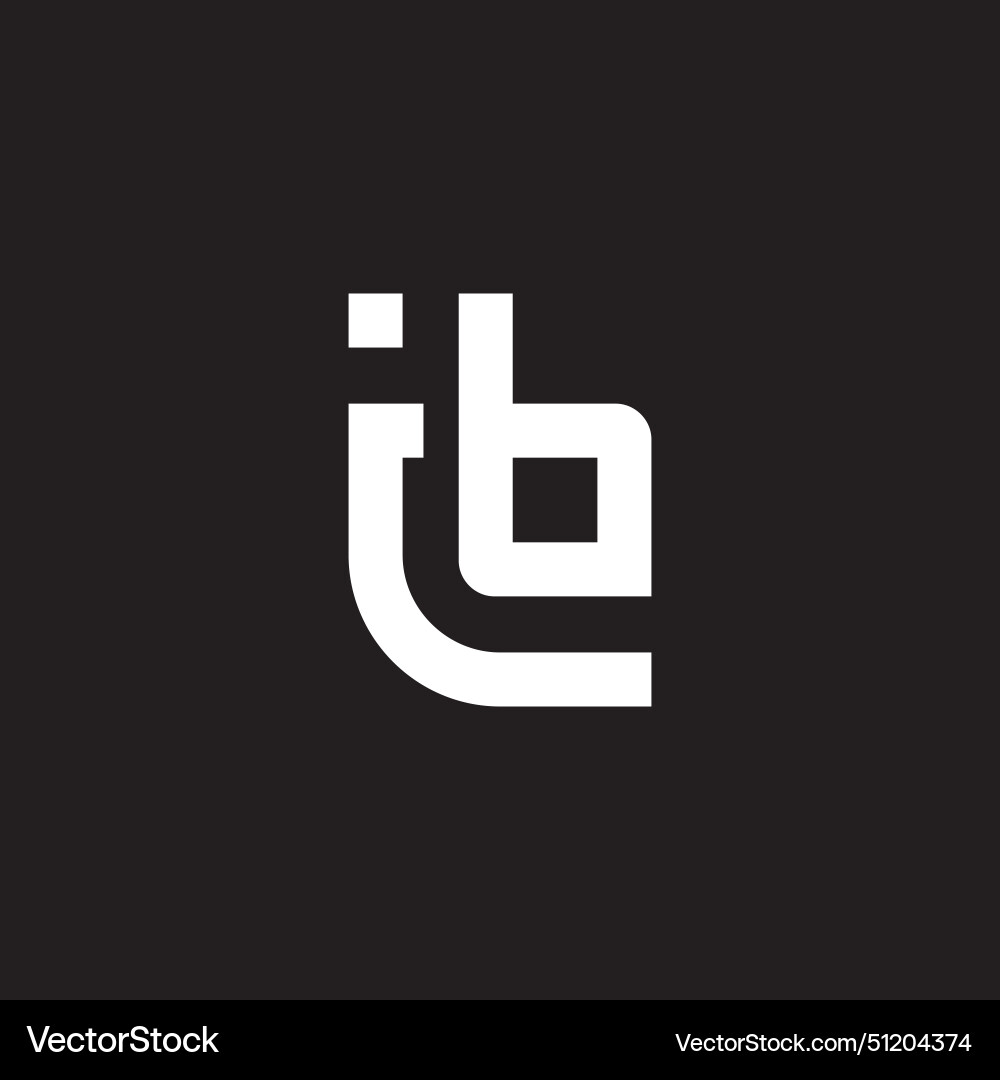 Letter ib simple loop geometric logo Royalty Free Vector
