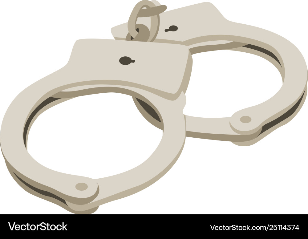 Metallic Handcuffs - Close-Up Royalty Free Vector Image