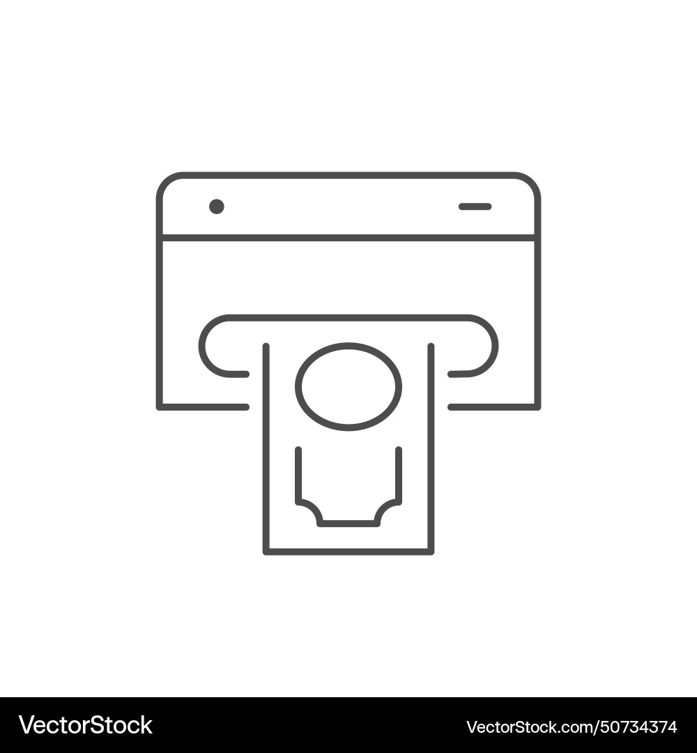 Money printing line outline icon Royalty Free Vector Image