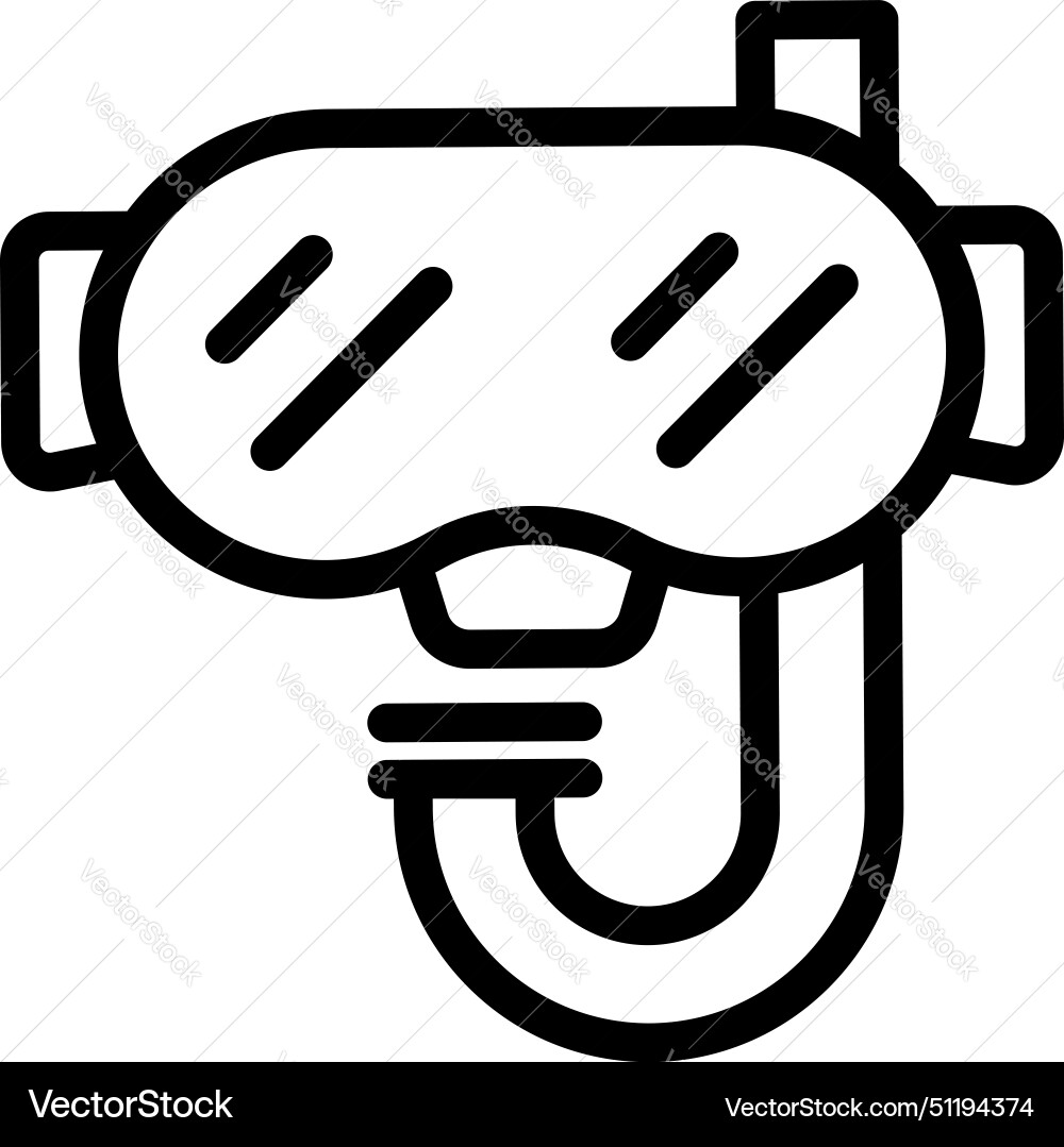Swim goggles icon outline sea exploring Royalty Free Vector
