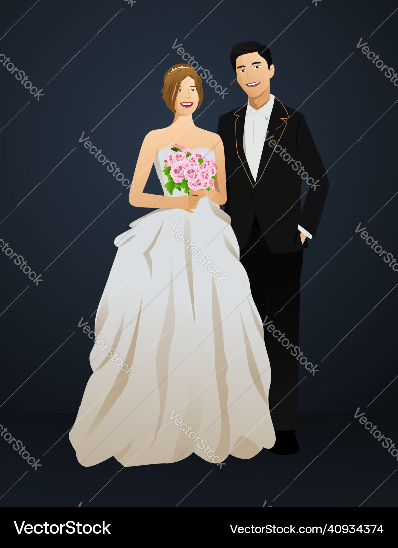 Wedding couple Royalty Free Vector Image - VectorStock