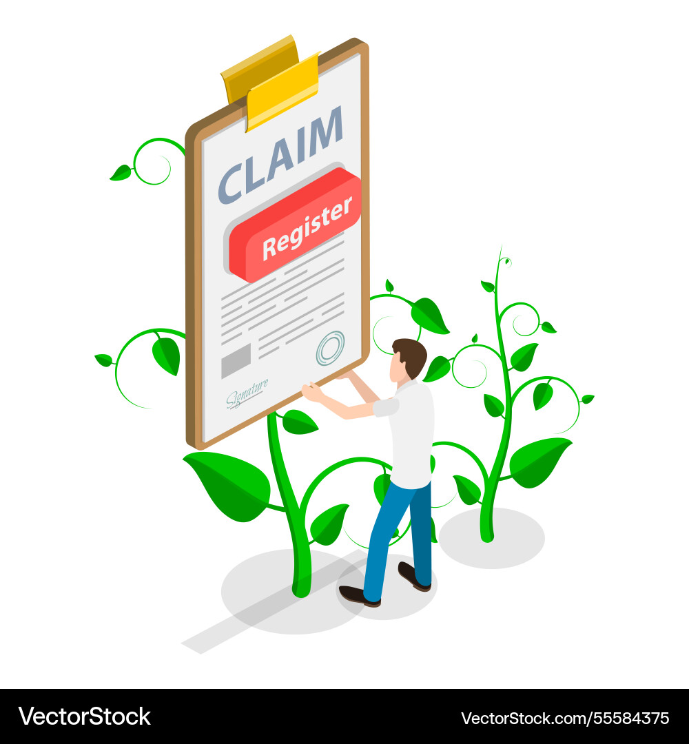 3d isometric flat set of compensation Royalty Free Vector