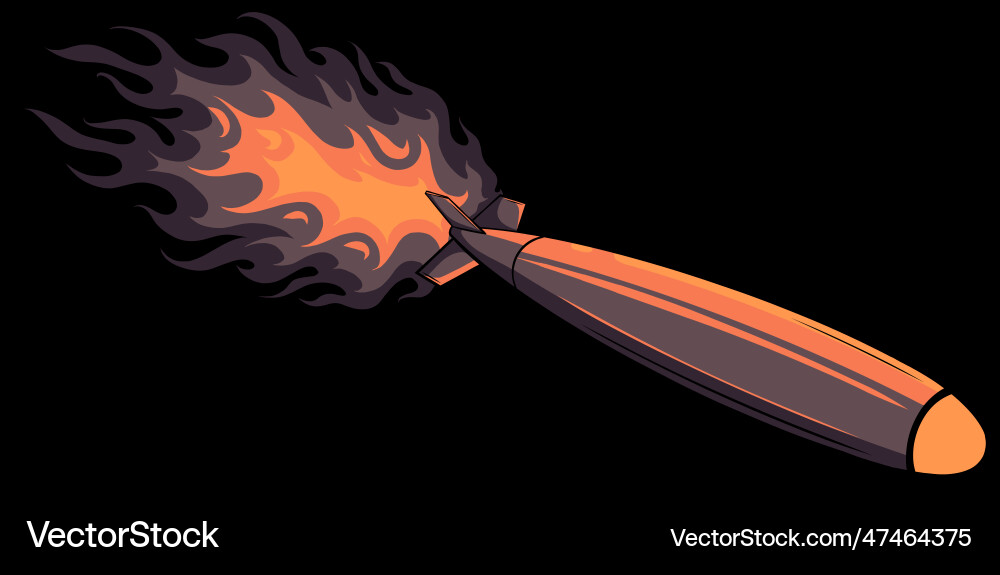 Ballistic missile icon cartoon Royalty Free Vector Image
