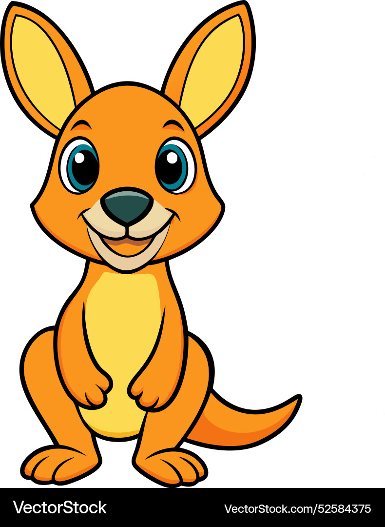 Cute kangaroo cartoon color 2 Royalty Free Vector Image