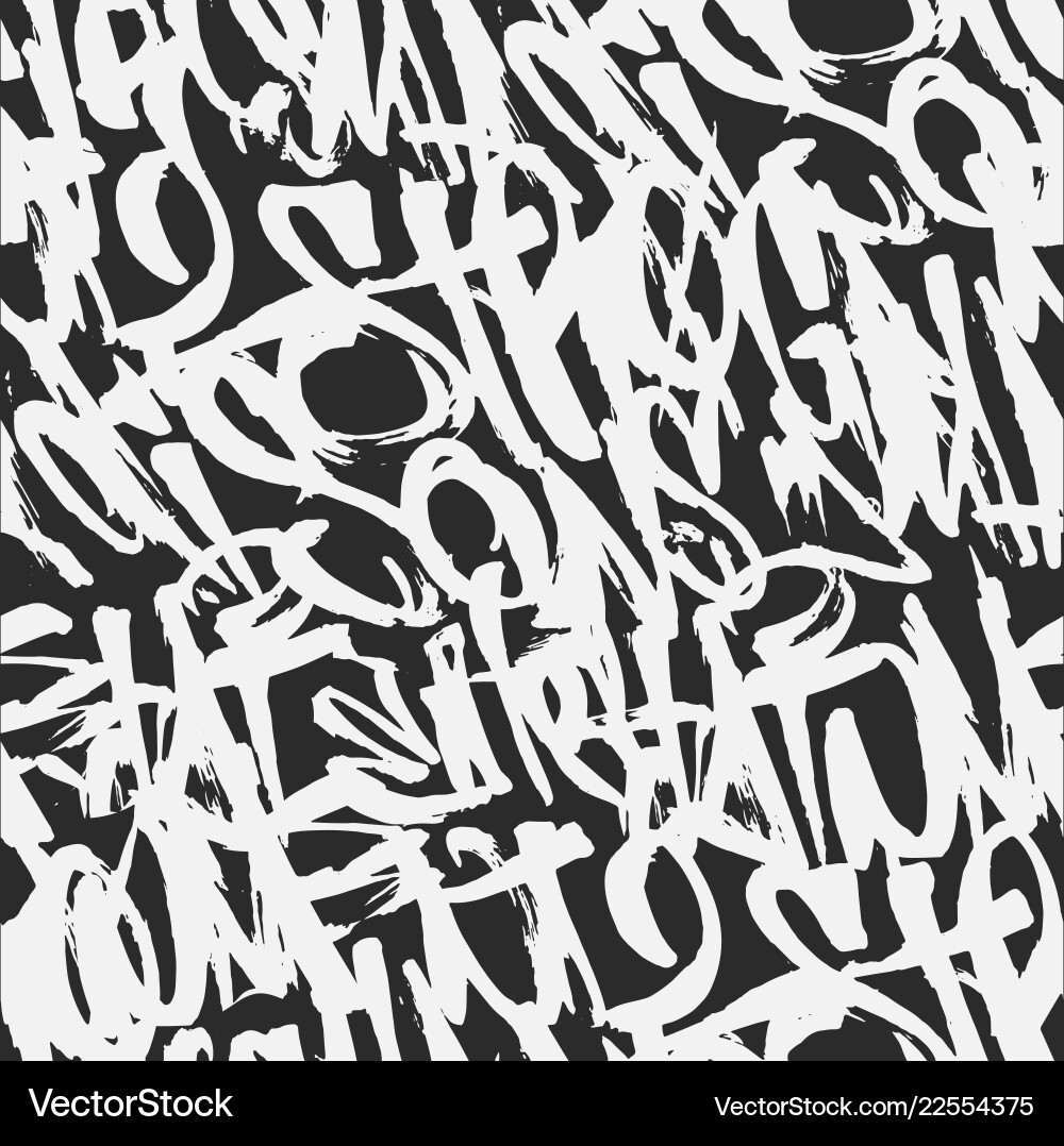 Graffiti grunge tags seamless pattern print Vector Image