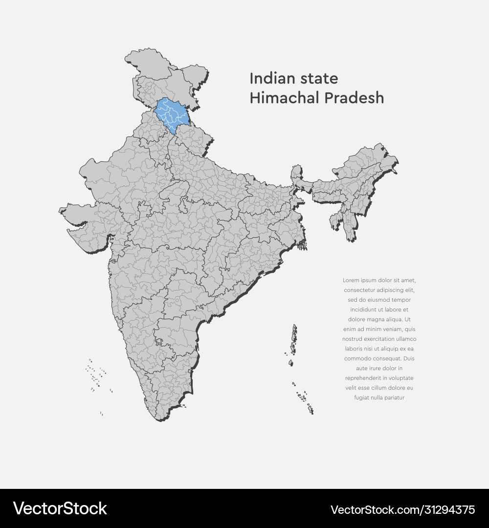 India country map himachal pradesh state template Vector Image