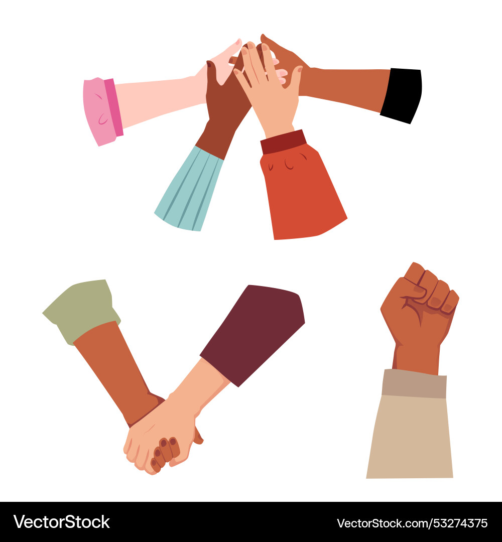 International people stick together flat Vector Image