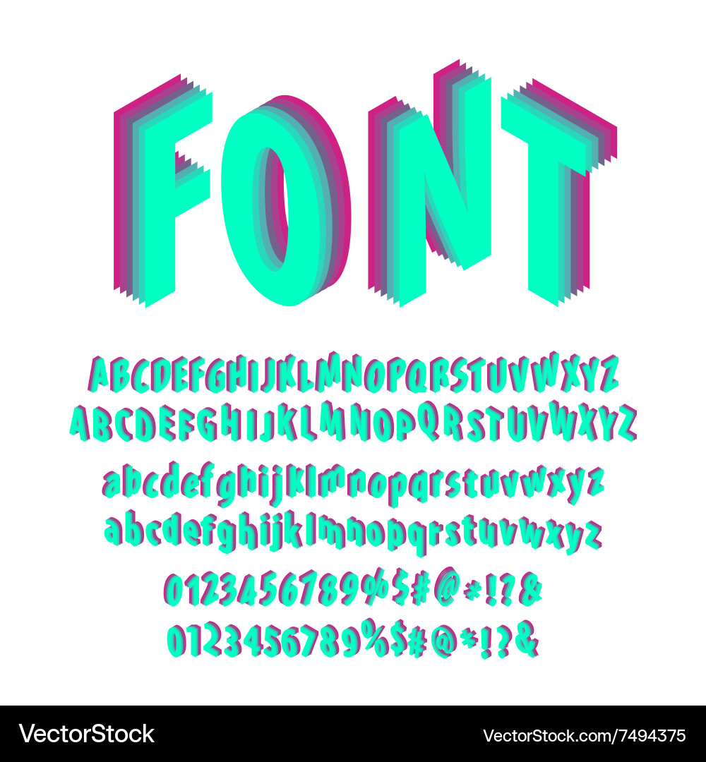 Isometric font set Royalty Free Vector Image - VectorStock