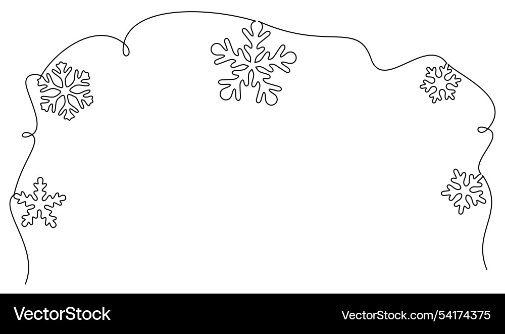 Minimalist snowflake border line art for winter Vector Image
