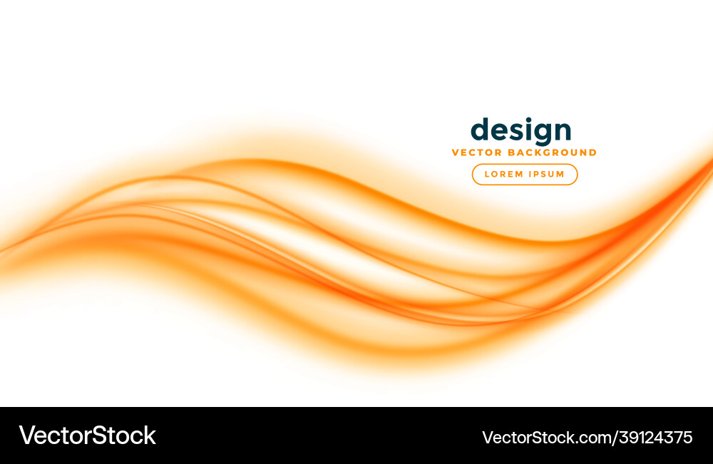 Orange wave line streak on white background Vector Image