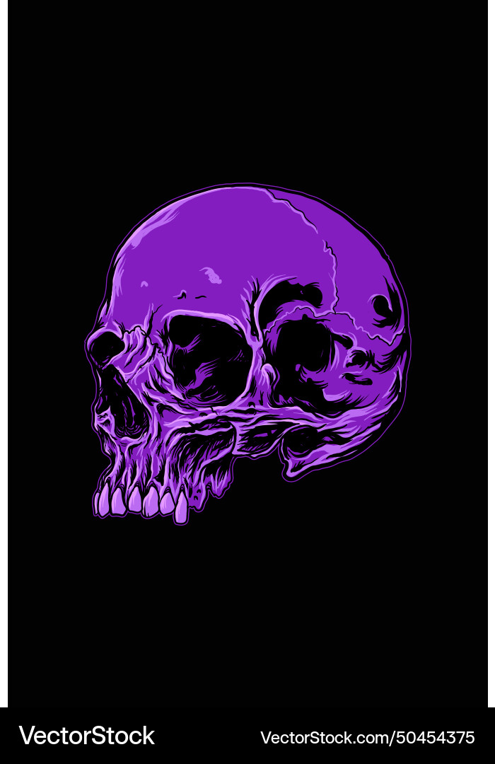 Purple color skull Royalty Free Vector Image - VectorStock