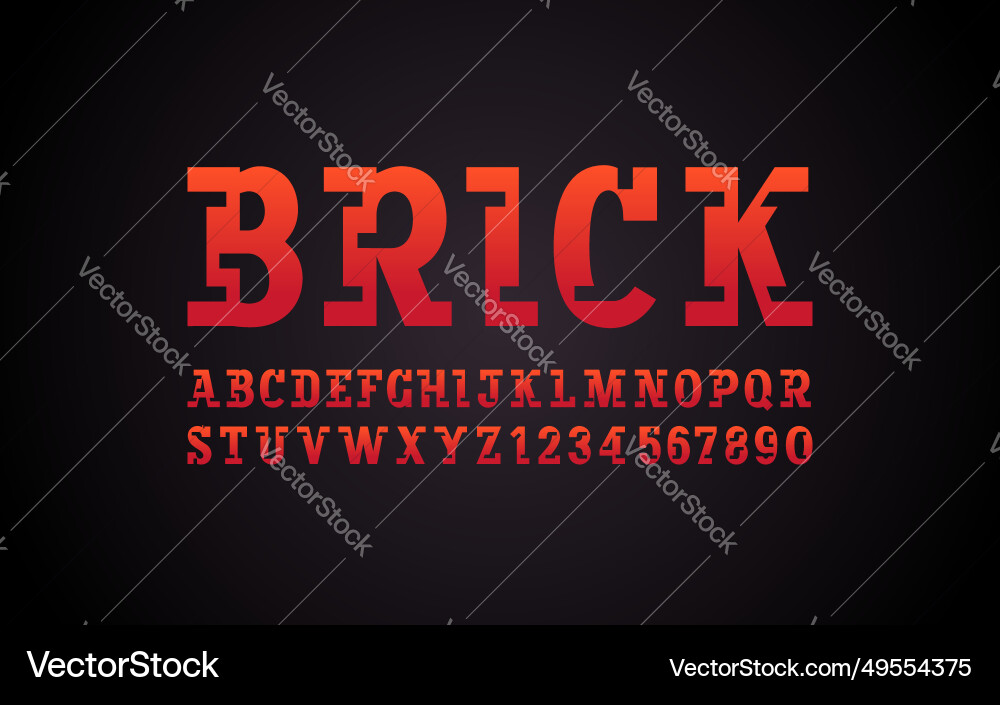 Slab serif font alphabet cutting block letters Vector Image