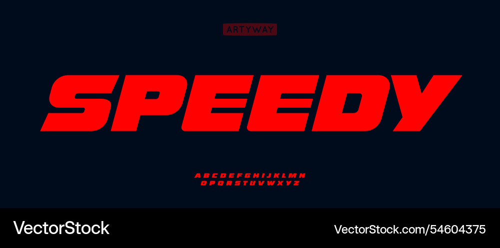 Speedy Bold Alphabet - Racing Font Royalty Free Vector Image