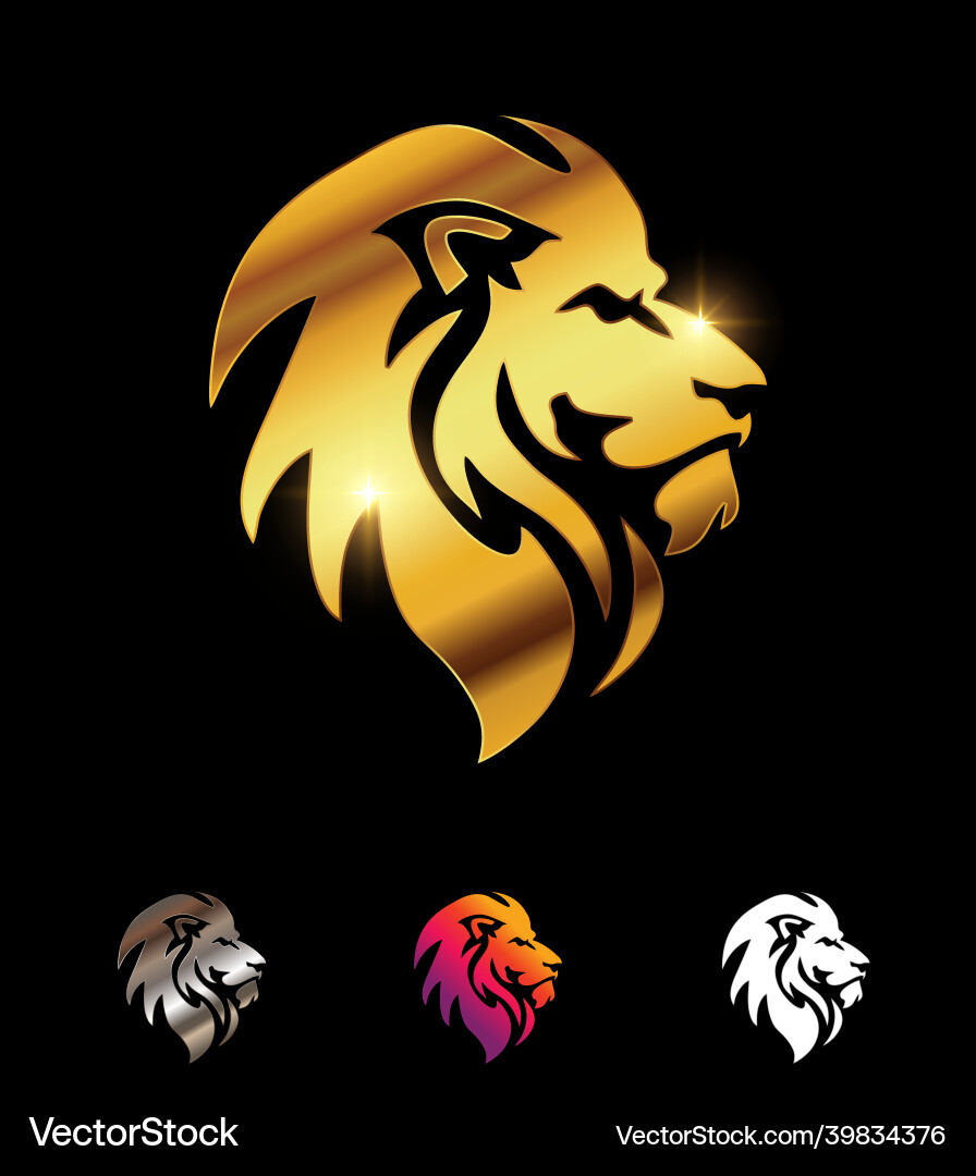 Gold Lion Head Logo Golden Lion PNG Transparent Images Free Download