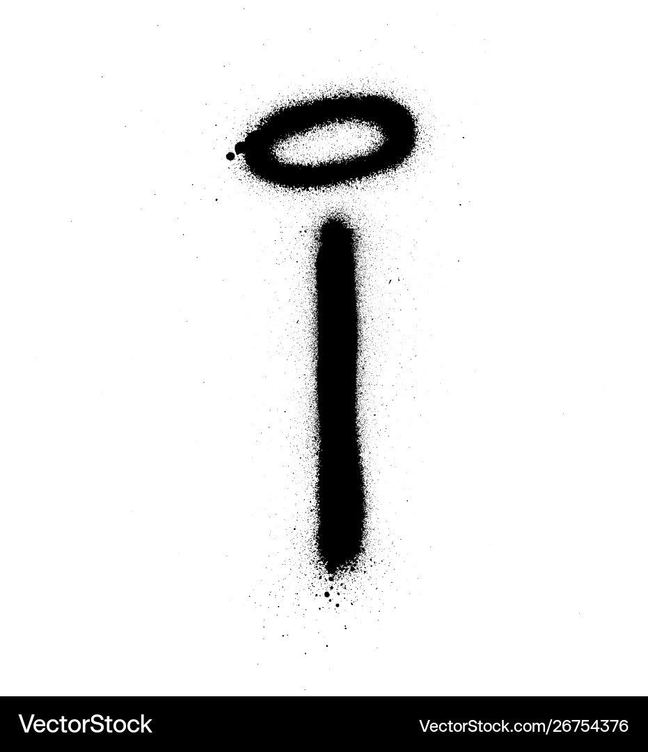 Graffiti thin i font sprayed in black over white Vector Image