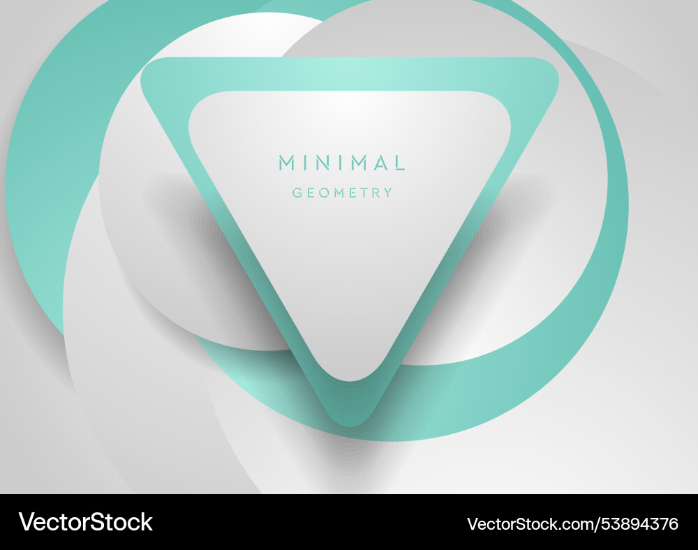 Mint and grey paper triangles and circles abstract