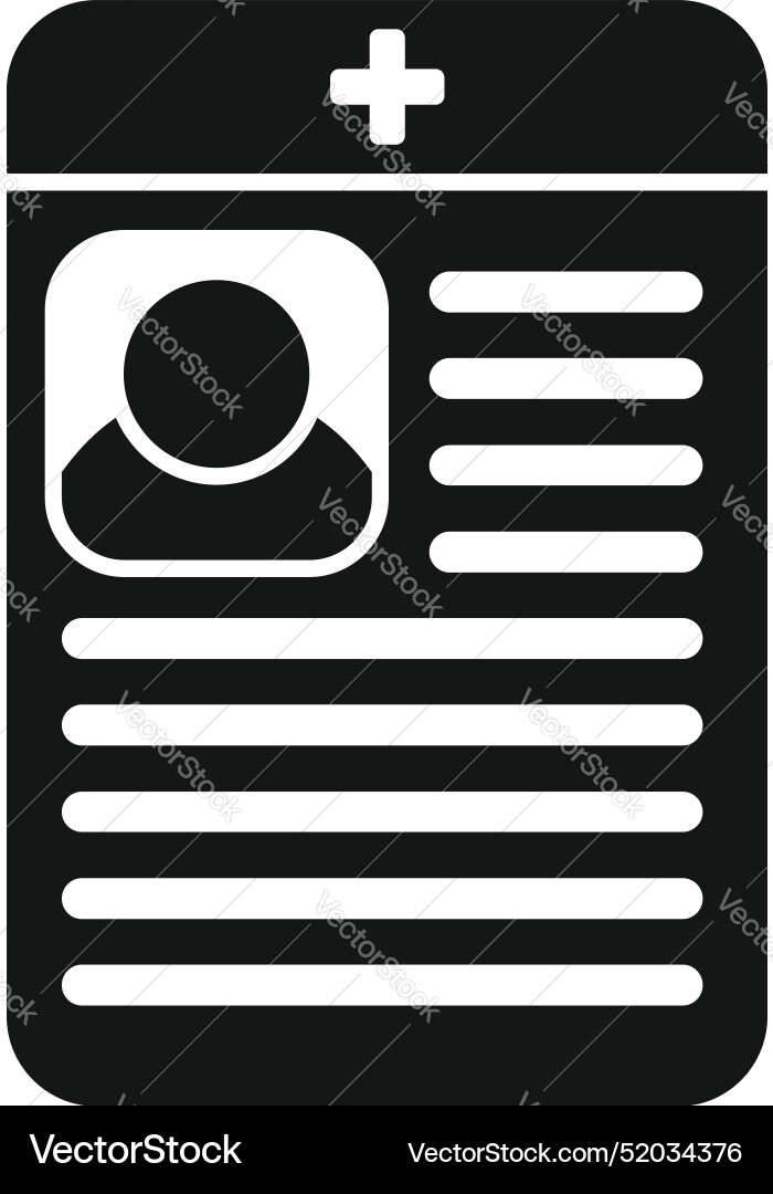 Patient medical record icon showing personal Vector Image