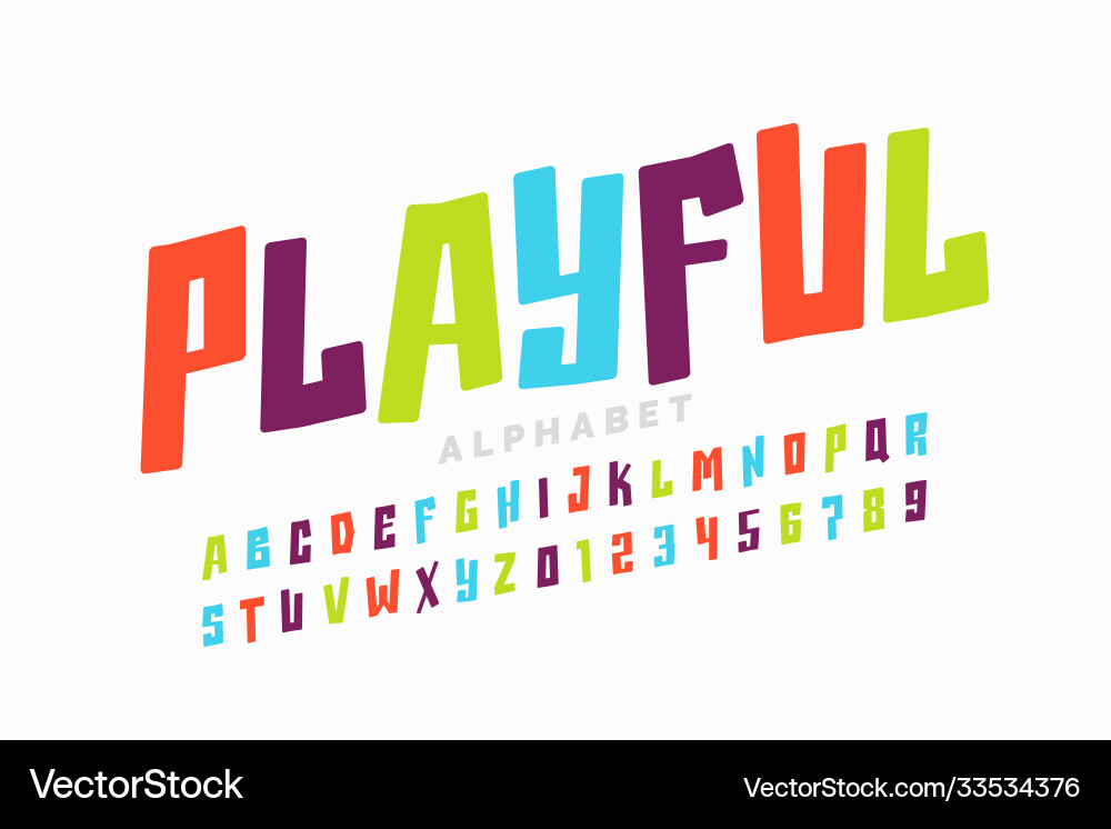 Playful style font Royalty Free Vector Image - VectorStock