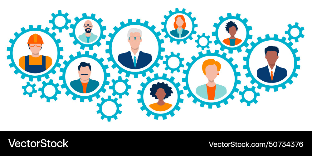 Team building concept Royalty Free Vector Image